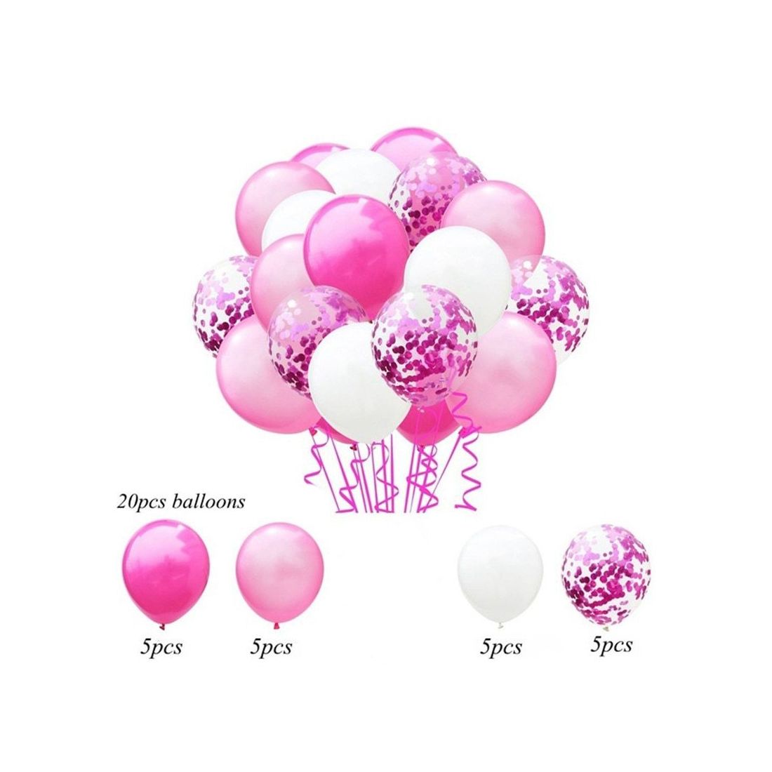 helium-party.cz - BALÓNKY - Balónkové sety - Balónky 20 ks mix - růžovo ...